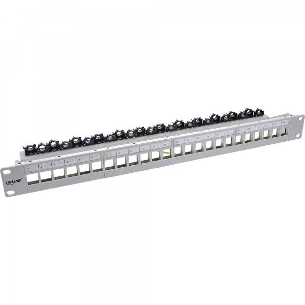 InLine® Patch panel 24-way, Keystone empty panel Patch panel, 19", 1U ...