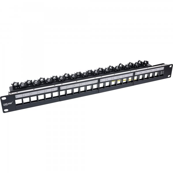 InLine® Patch panel 24-way, Keystone empty panel Patch panel, 19", 1U ...