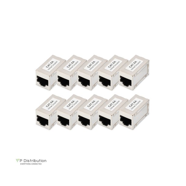 CAT6A modular coupler, full shielded RJ45 to RJ45, 10 pcs. - Cable ...