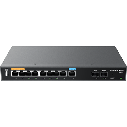 Grandstream Wired Router, 2x SFP, 9x GbE WAN/LAN, 1x PoE-In, 2x PoE-Out ...