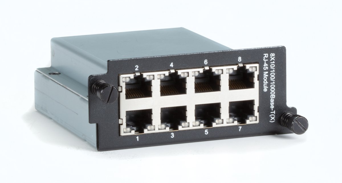 Black Box 8 Port 10/100/1000Base-T Rj45 Module - Industrial switches ...