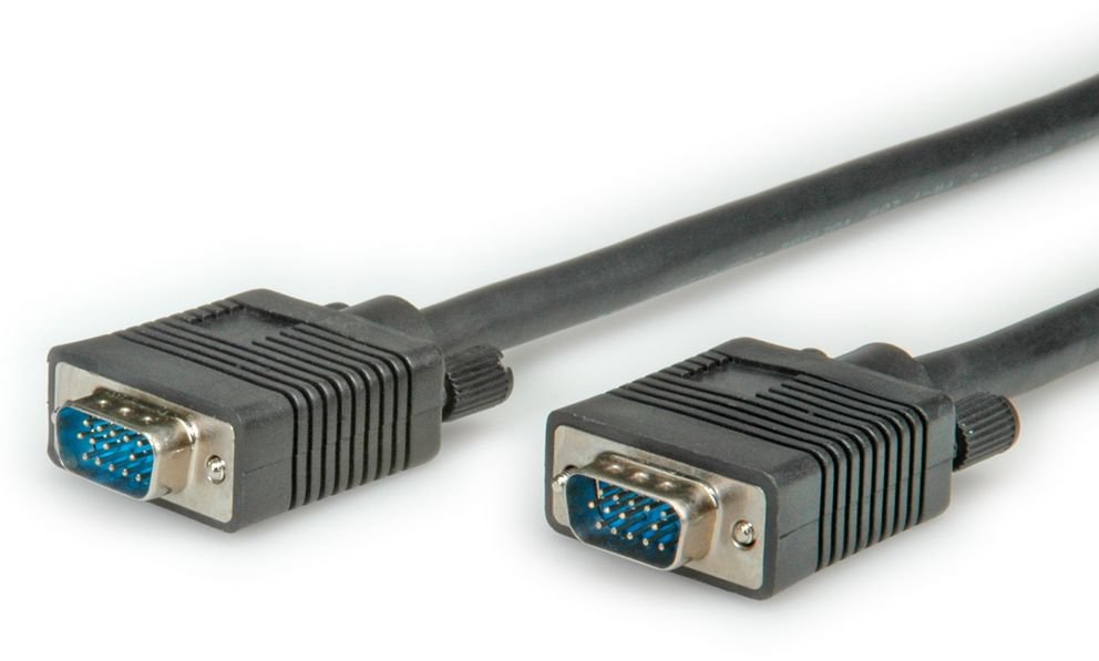 VP SVGA Cable, HD15, M/M, black, 10m - Monitor cables - VP Distribution ApS